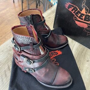 Freebird by Steven | Shoes | Freebird Crue Wine Multi Bootie | Poshmark